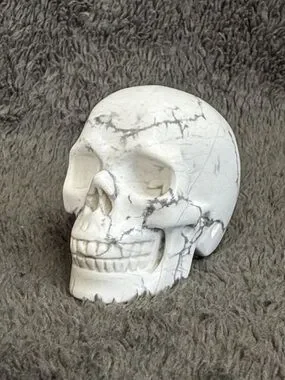 Other | Howlite Hand Carved Crystal Stone Skull 2 | Poshmark